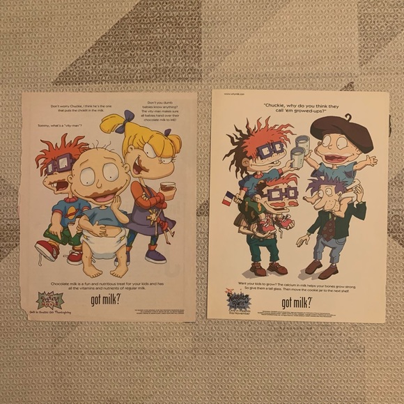 Art | Vintage Milk Ads Rugrats Bundle 2 Ads | Poshmark